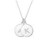 Engraved Gold Initial Disc Necklace - 2 Discs