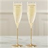 Classic Personalized Gold Wedding Flute Set