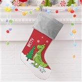 Dinosaur Personalized Green Christmas Stocking