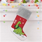 Dinosaur Personalized Green Christmas Stocking
