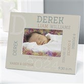 Modern All About Baby Boy Personalized 5x7 Wall Frame - Horizontal