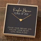 Graduation Silver Heart Necklace With Personalized Message Card ...