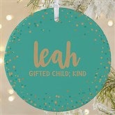 Sparkling Name Meaning Personalized Ornament - 2 Sided Matte