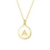 Engraved Gold Initial Disc Necklace - 2 Discs