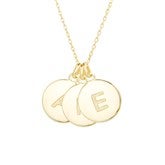Engraved Gold Initial Disc Necklace - 4 Discs