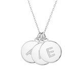 Engraved Gold Initial Disc Necklace - 2 Discs