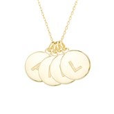 Engraved Gold Initial Disc Necklace - 2 Discs