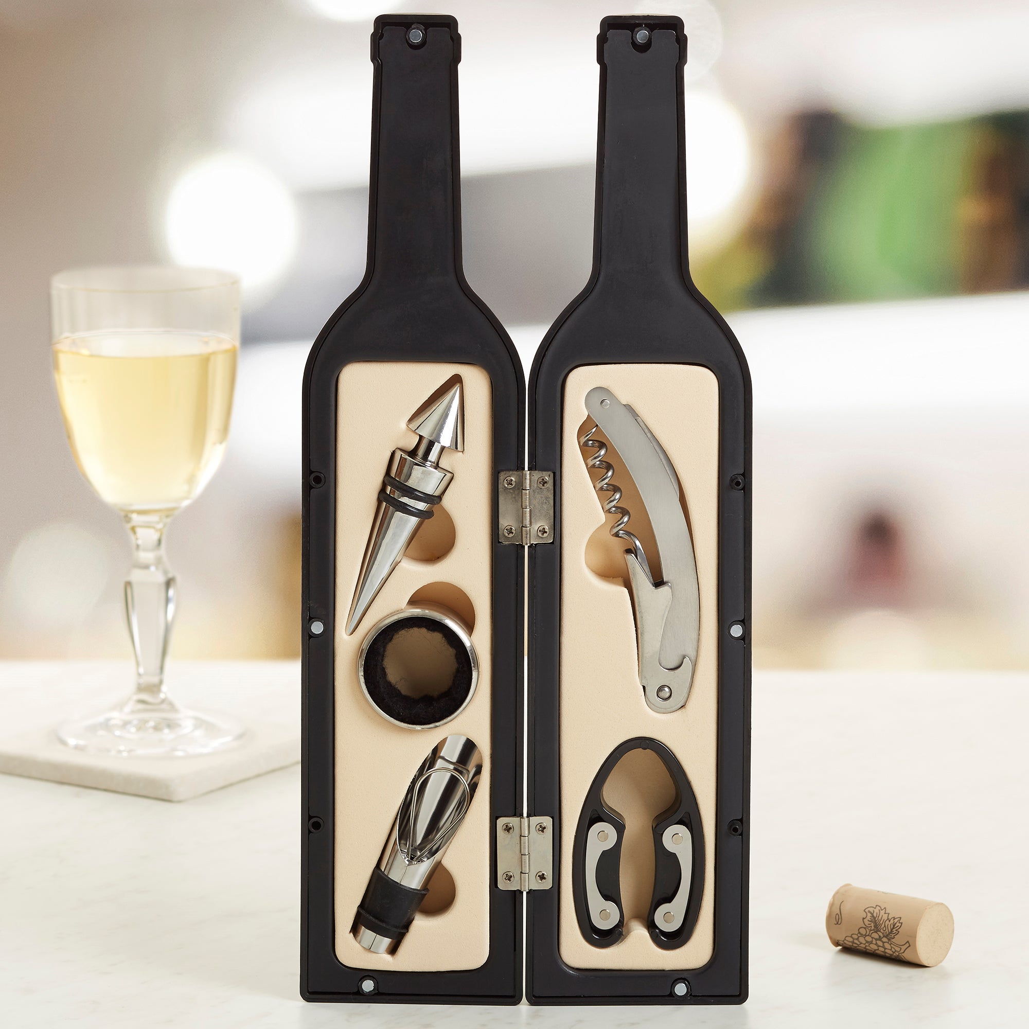 13717 - Fleurish Wine Bottle Personalized Wine Accessory 5pc Kit