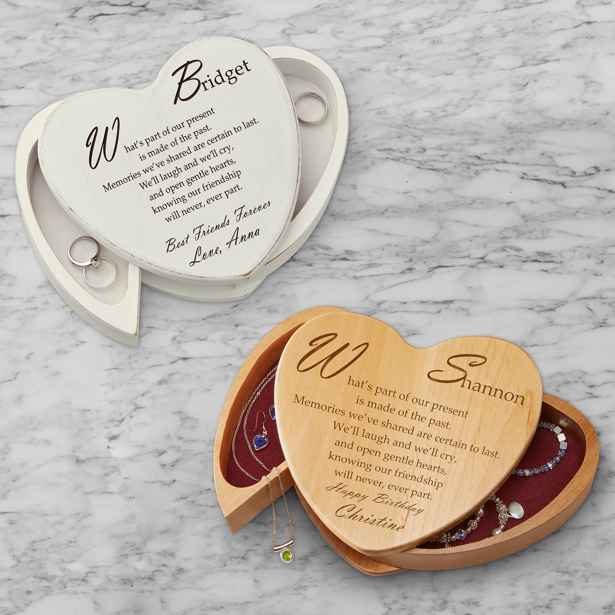 1392 - Friend of My Heart Engraved Jewelry Box