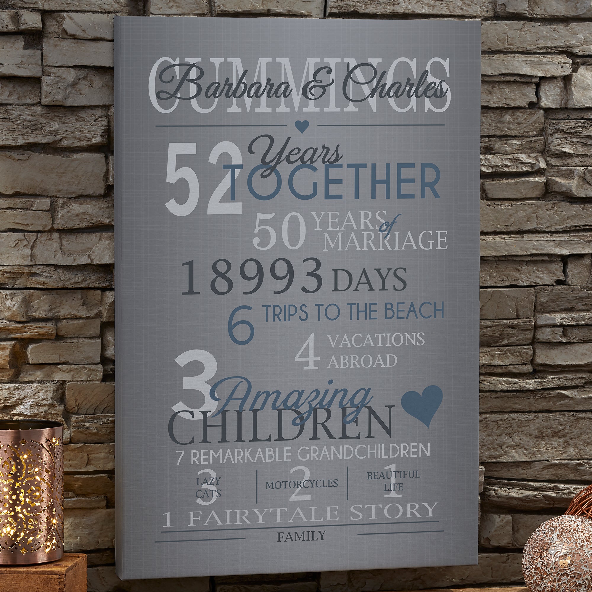 14636 - Our Years Together Anniversary Personalized Canvas Print