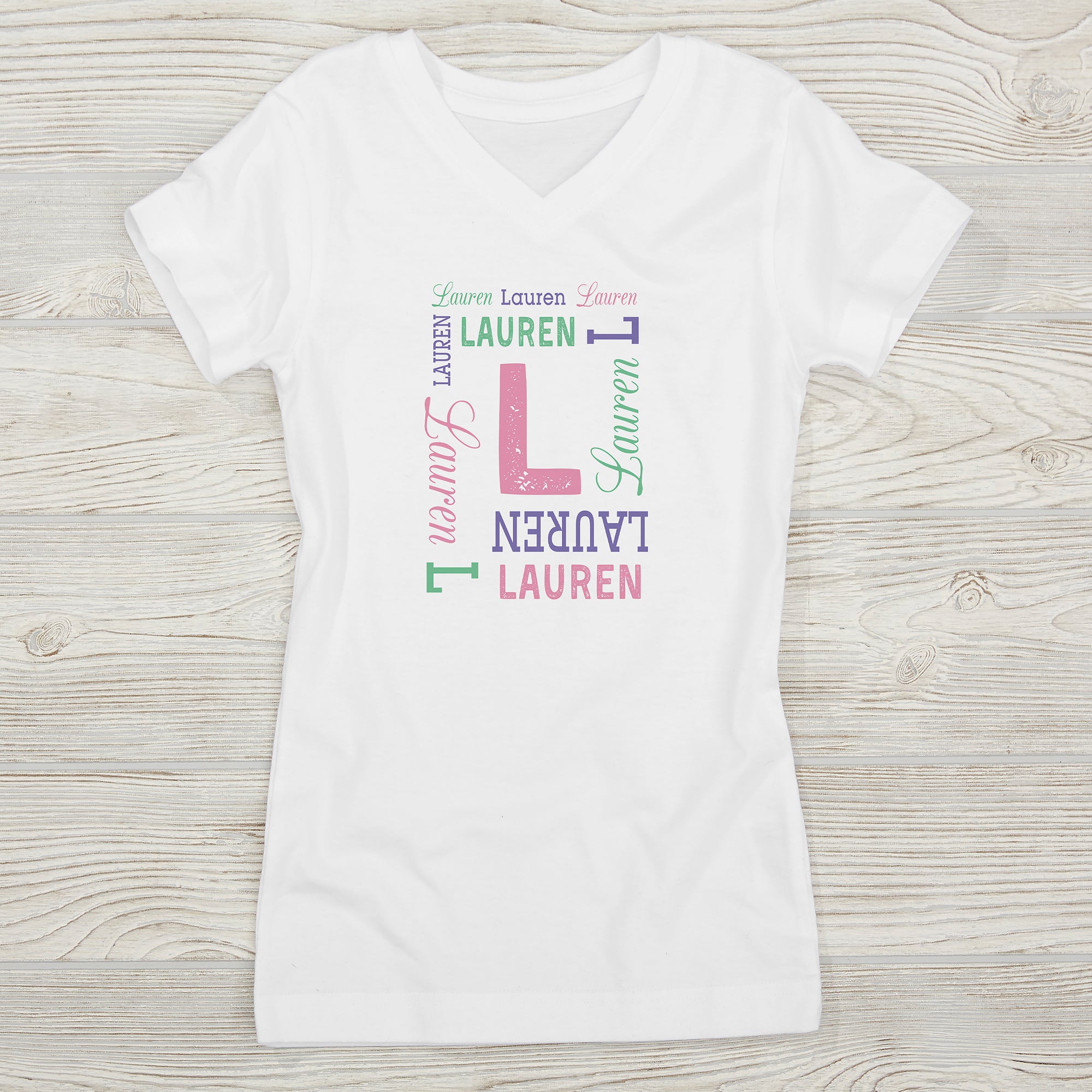 17315 - Repeating Name Personalized Kids Shirts