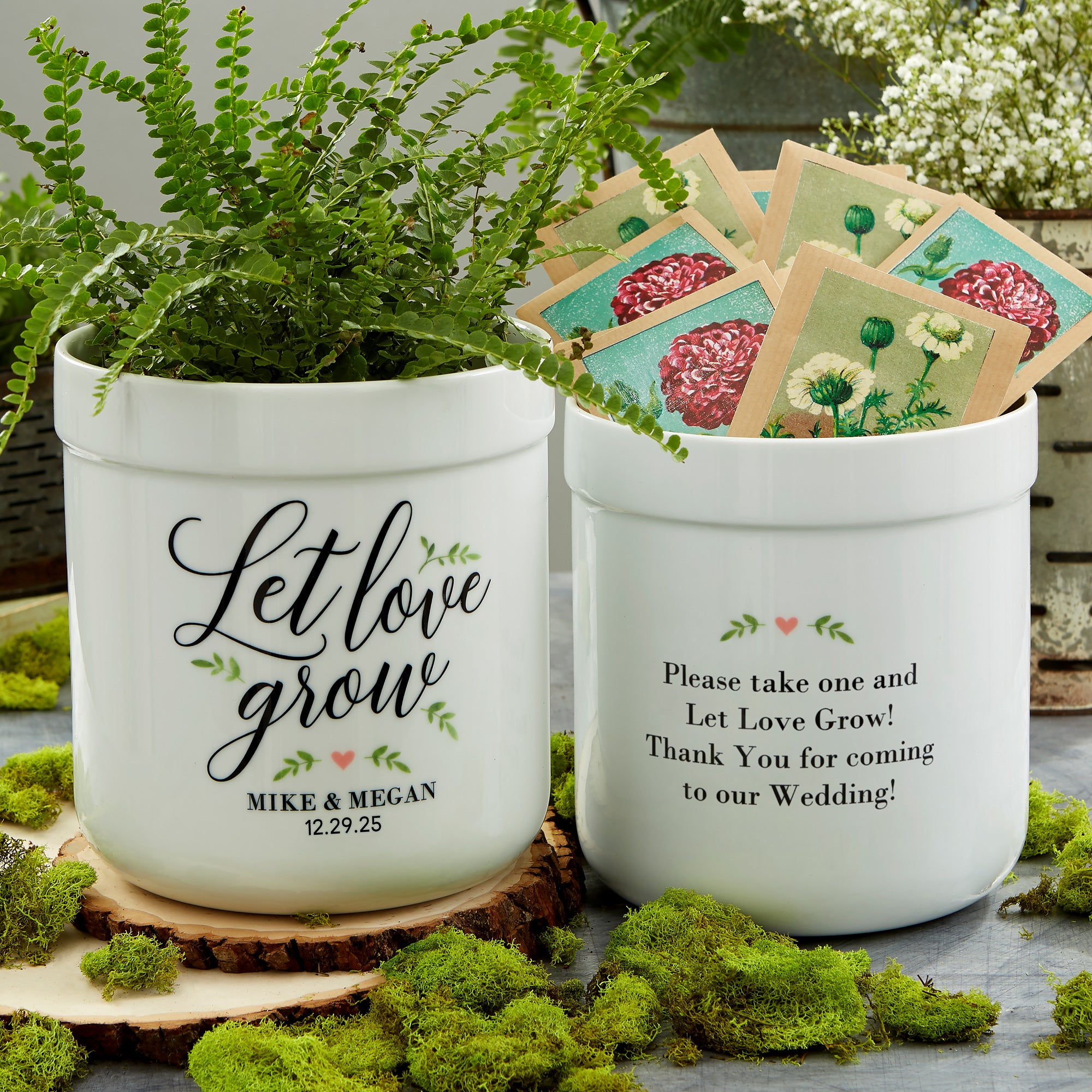 19990 - Let Love Grow Personalized Wedding Ceremony Unity Flower Pot