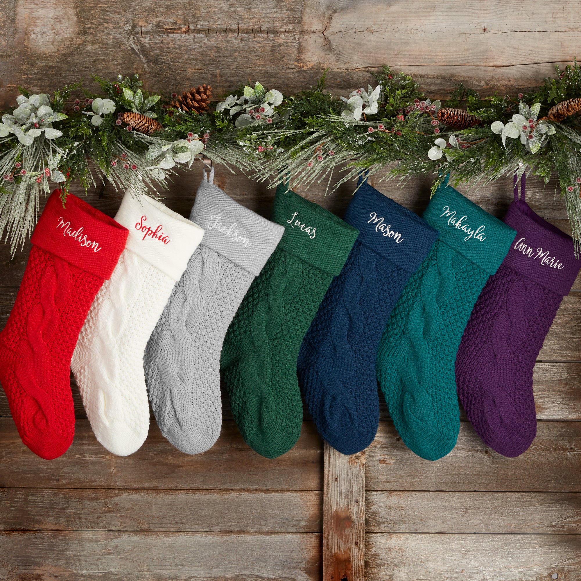 21010 - Cozy Cable Knit Personalized Christmas Stockings