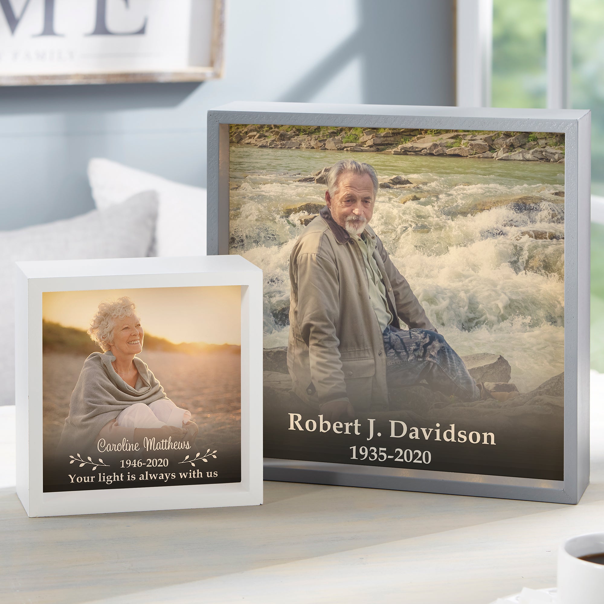 21191 - Photo Memorial Personalized LED Light Shadow Box