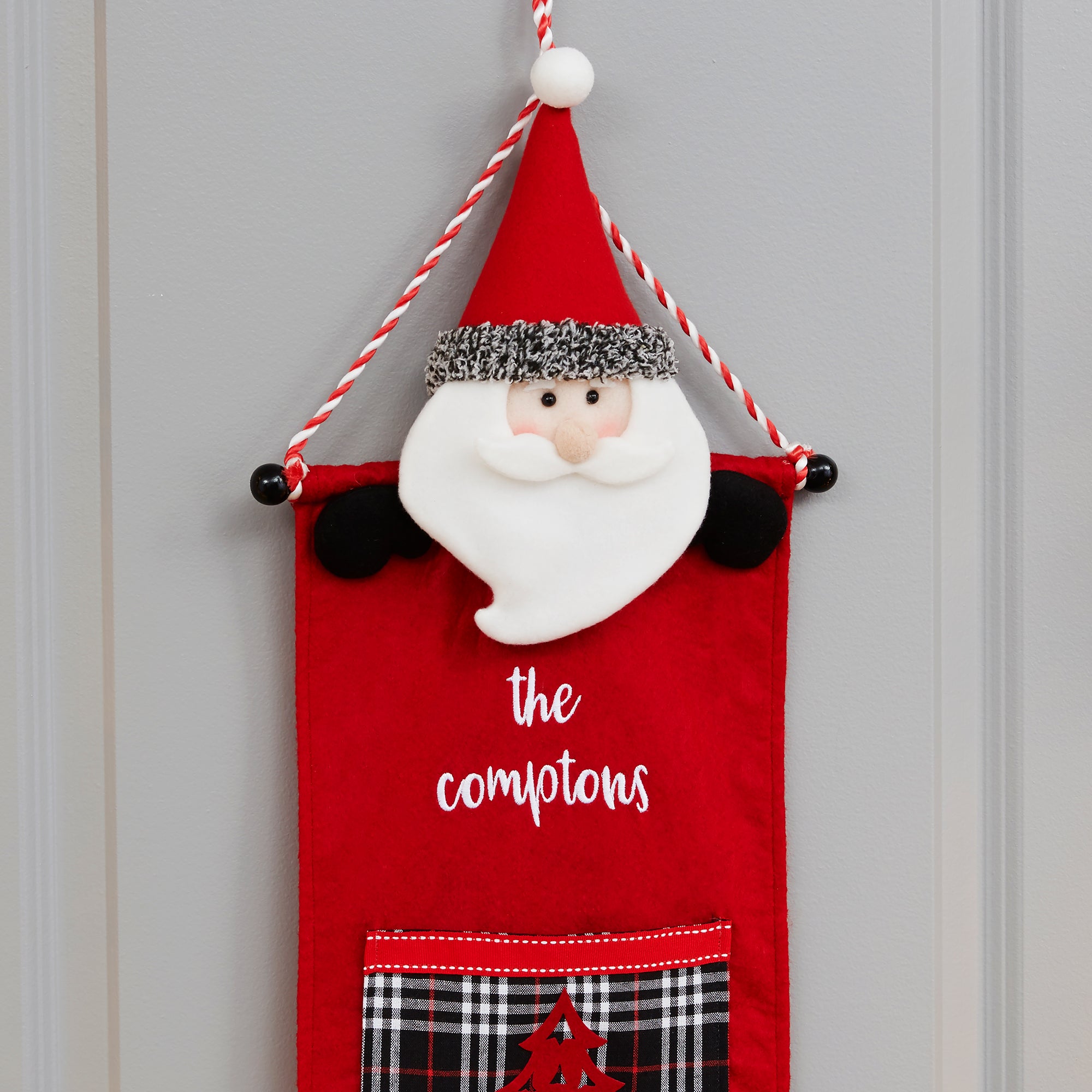 21661 - Embroidered Santa Christmas Card Holder