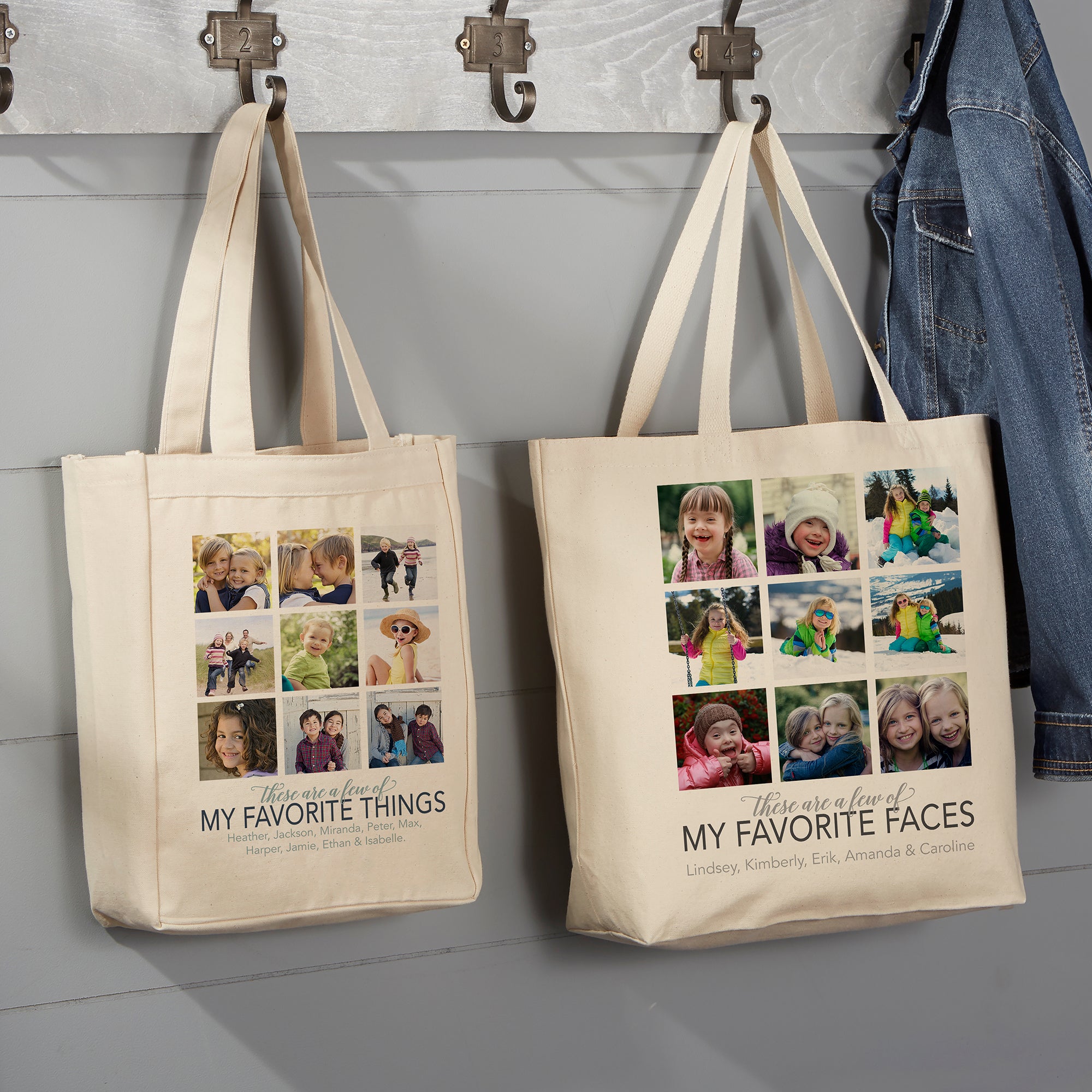 22606 - My Favorite Things Personalized Canvas Tote Bags