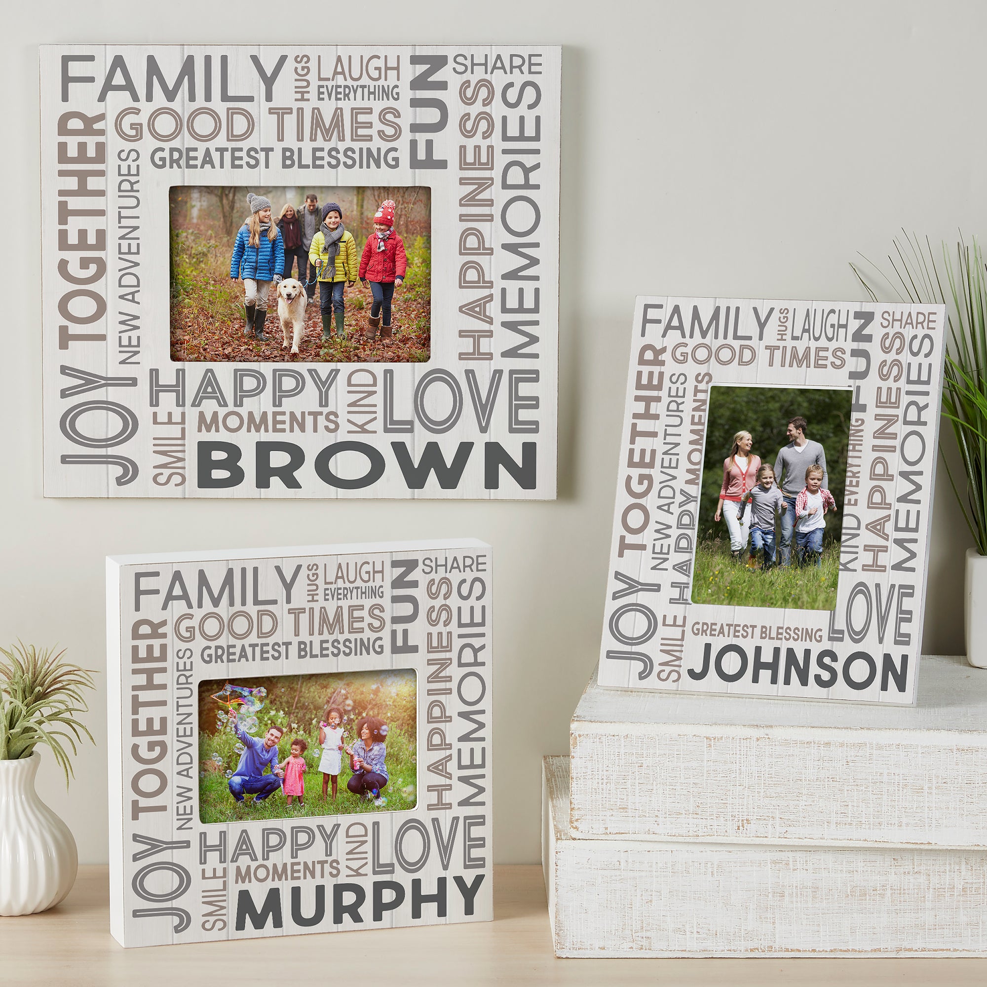 23639 - Family Word Collage Personalized Box Picture Frame