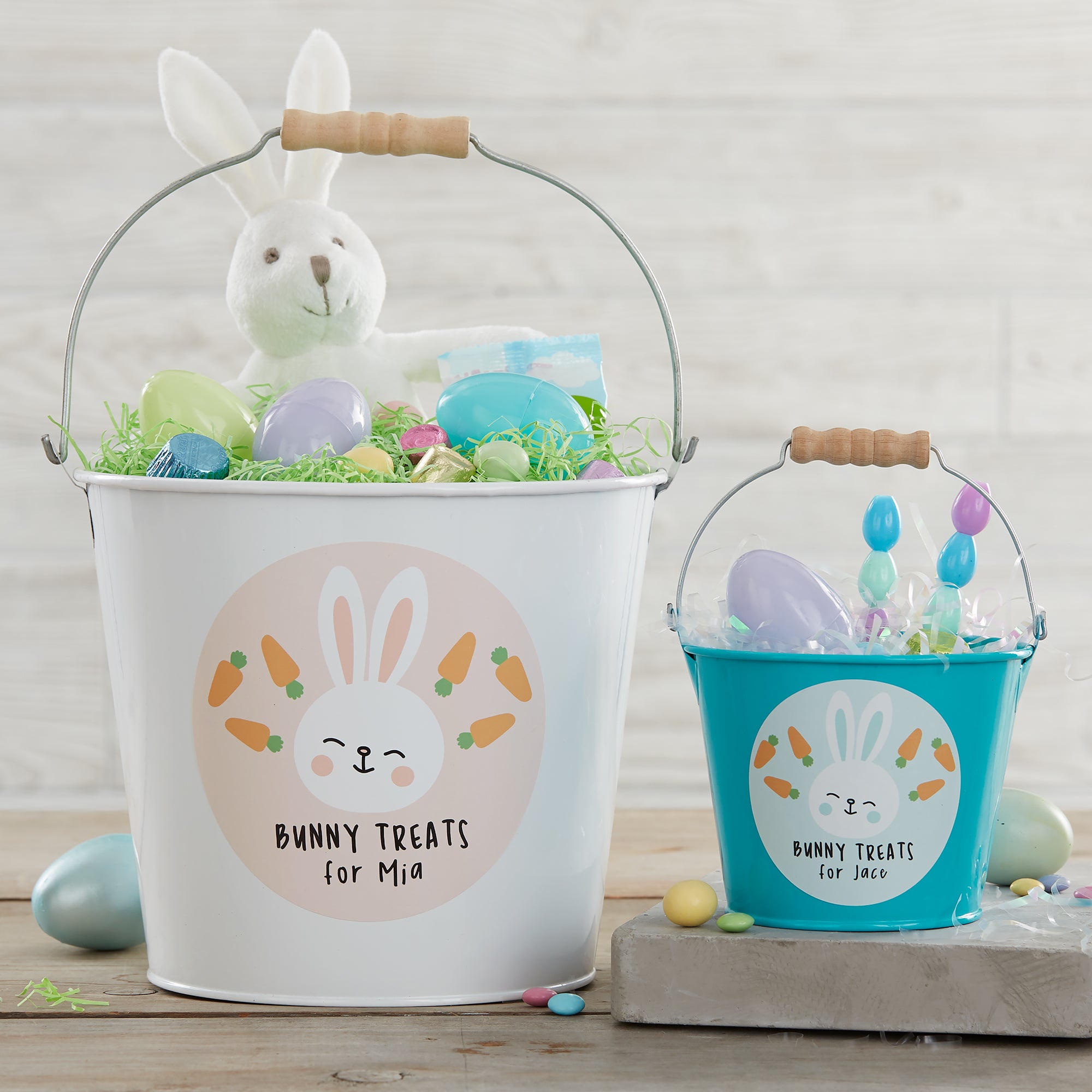 25709 - Bunny Treats Personalized Easter Treat Buckets