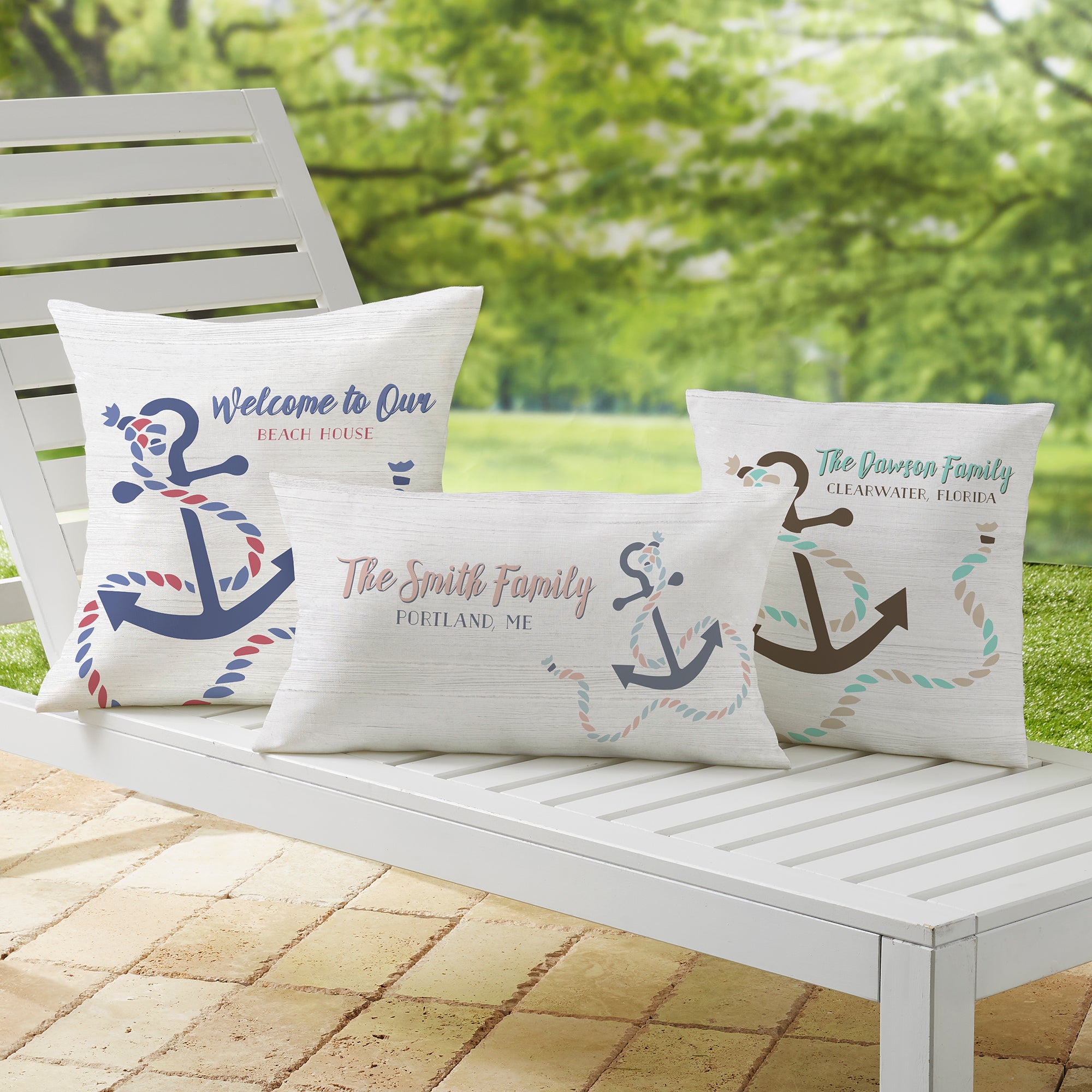 27496 - Beach Life Personalized Outdoor Throw Pillow