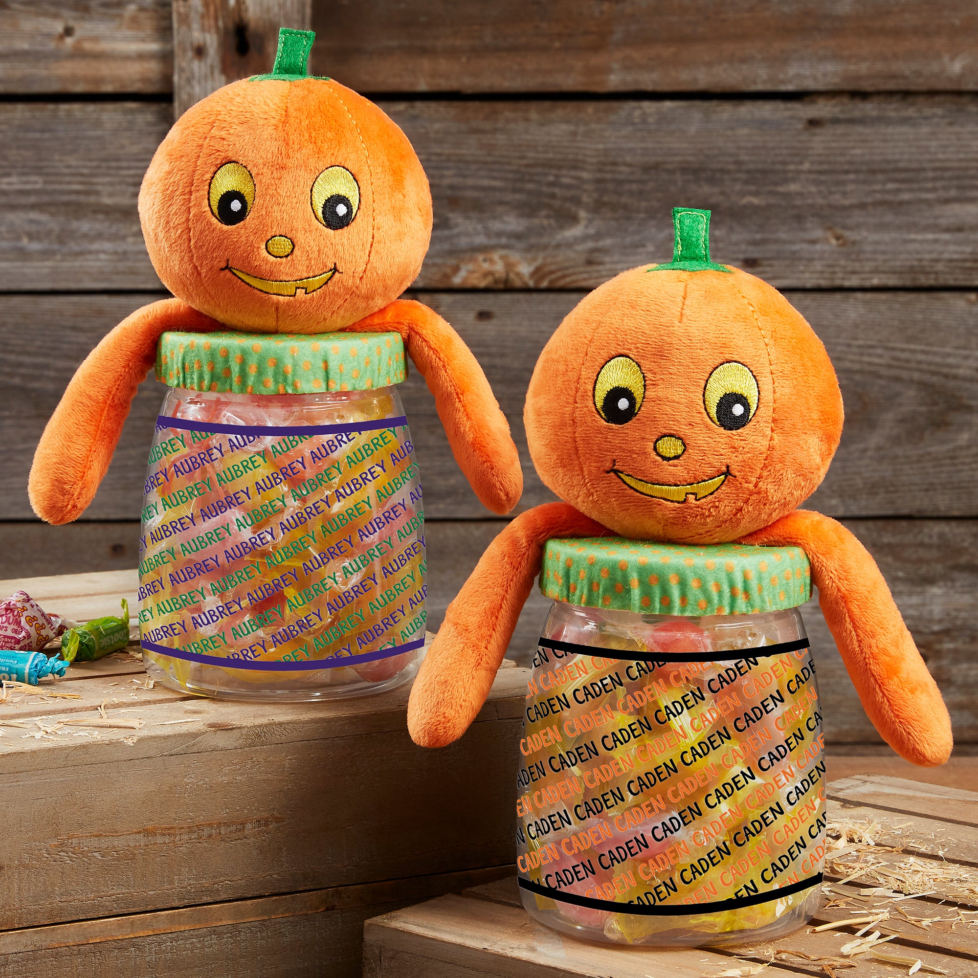 32098 - Repeating Name Personalized Halloween Candy Jar