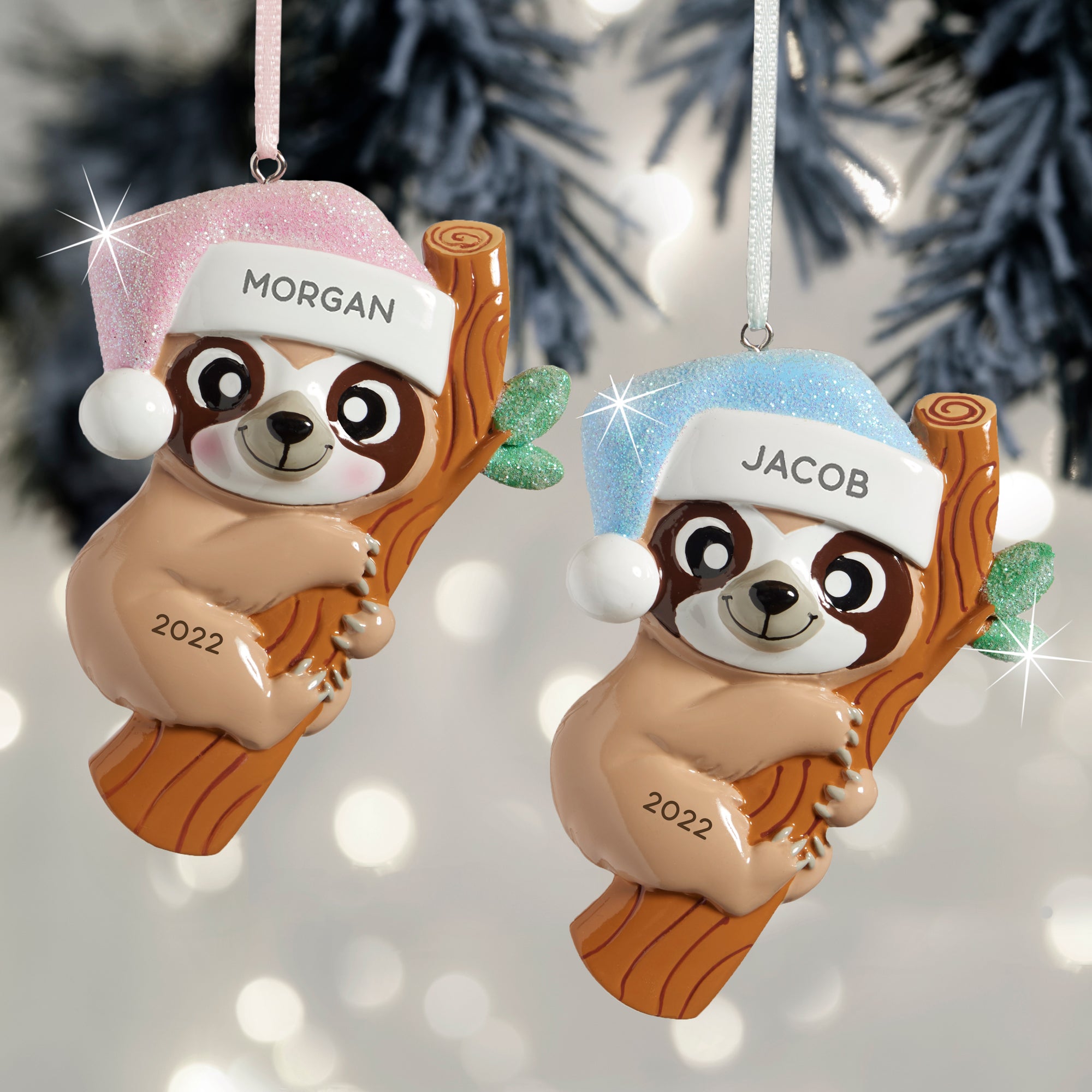 32296 - Baby Sloth Blue Personalized Ornament