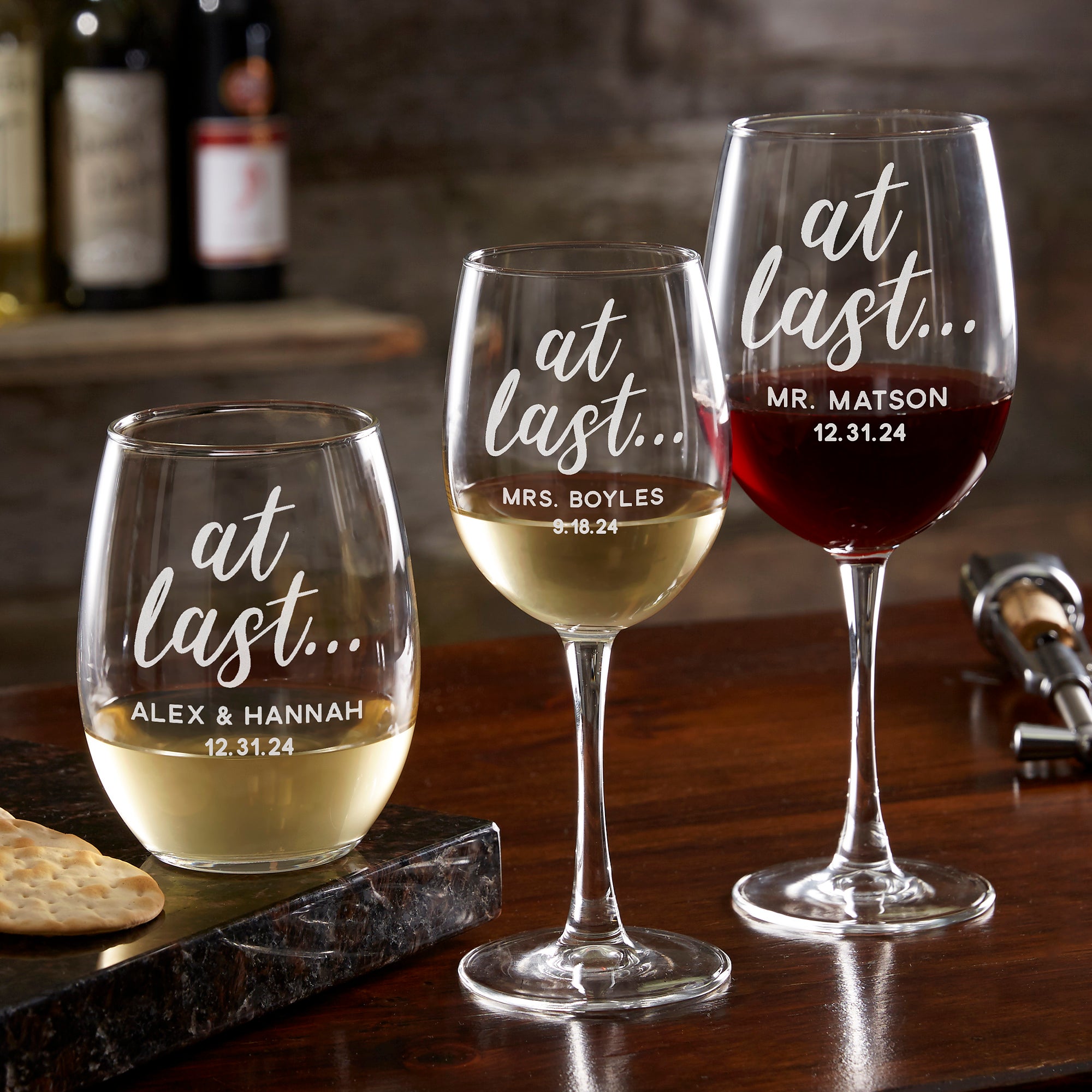 32825 - At Last... Personalized Wine Glass Collection