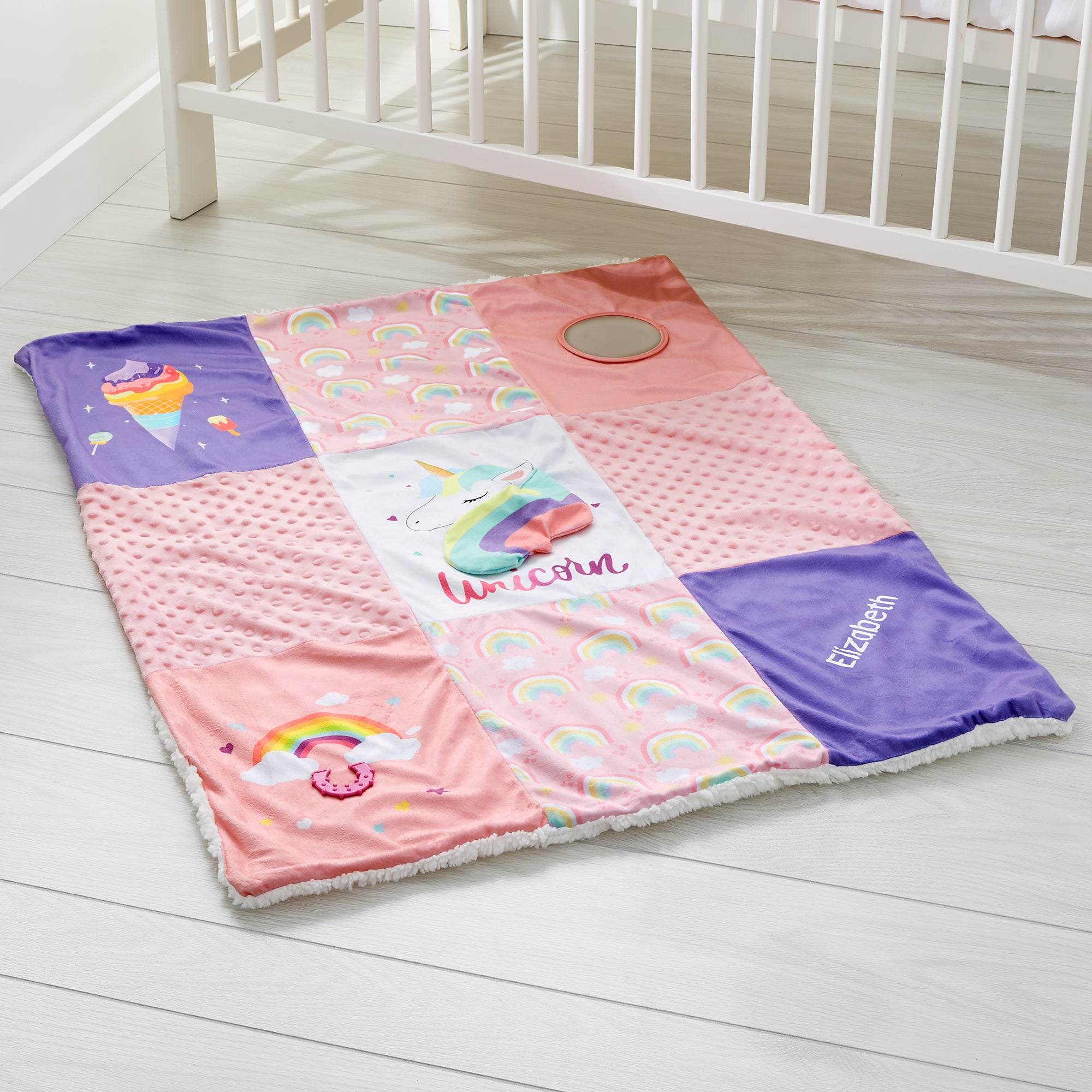37956 - Playful Unicorn Personalized Baby Name Activity Mat