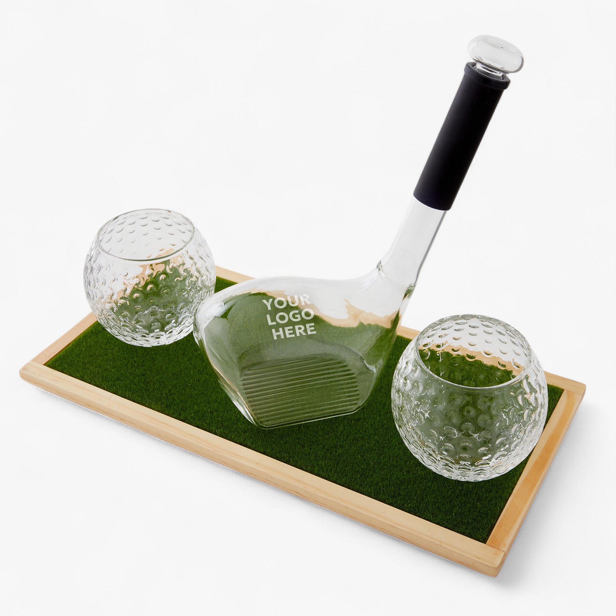 Personalized Logo Golf Decanter and Glass Whiskey Set | Corporate Gifts