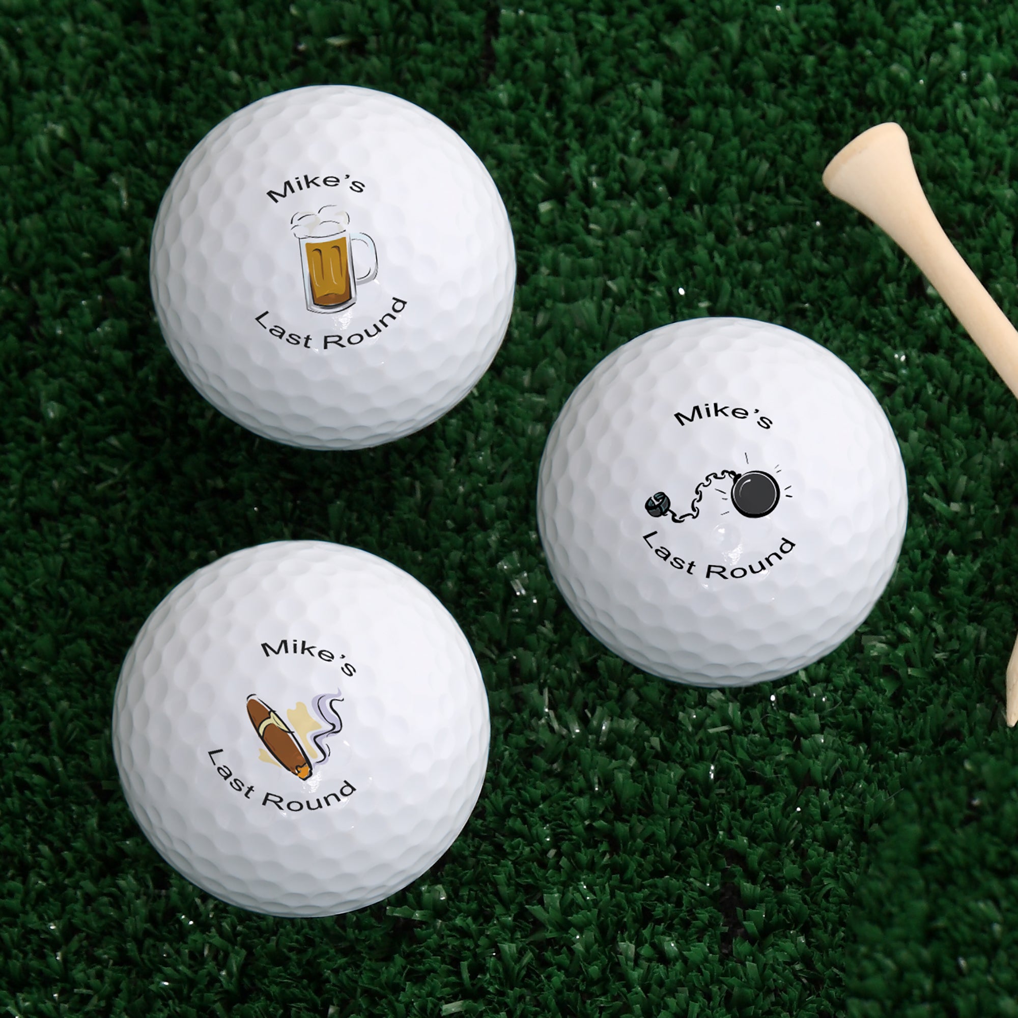 6191 - Groom's Last Round Personalized Golf Ball Set of 12