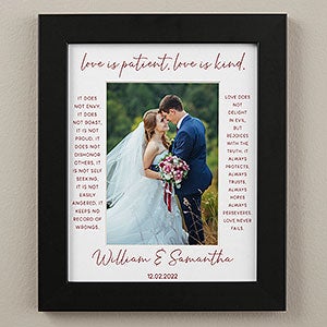 Love Is Patient Personalized Wedding Cross - 5x7