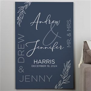 Personalized Engraved Glass Wedding Picture Frame - Elegant Couple