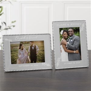 Personalized Engraved Glass Wedding Picture Frame - Elegant Couple