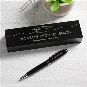 Scripty Graduation Cap Personalized Alderwood Pen Set