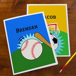 Personalized School Folders for Boys - Sports
