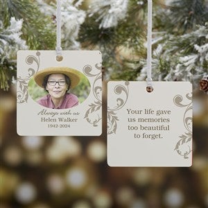 In Loving Memory Personalized Memorial Photo Ornament - 2 Sided Metal