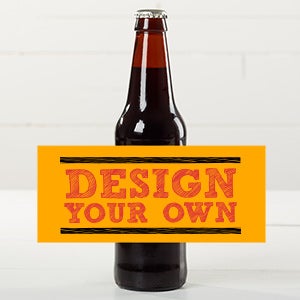 Design Your Own Personalized Beer Bottle Labels - Set Of 6 - Orange ...