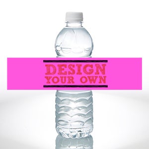 Design Your Own Personalized Water Bottle Labels - Set of 24 - Pink ...
