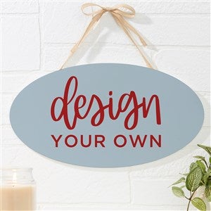 Design Your Own Personalized Oval Wood Sign- Slate Blue