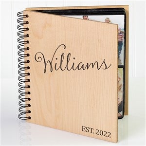Personalized Wood Photo Album - Family Established