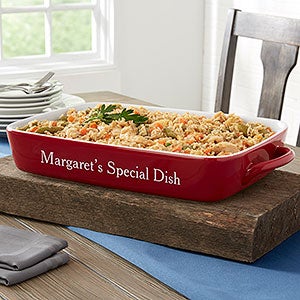 Personalized Classic Casserole Baking Dish - Red
