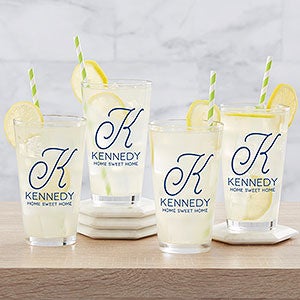 Printed Drinking Glasses - Personalized Initial