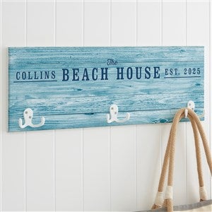 Personalized Wood Sign Coat Rack - Coastal Home