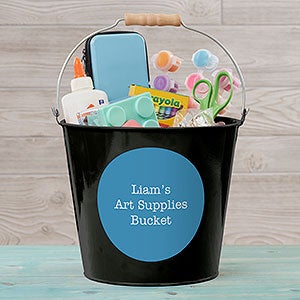 Write Your Own Expressions Personalized Large Black Metal Bucket