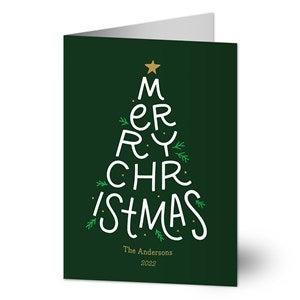 Merry Christmas Tree Holiday Card