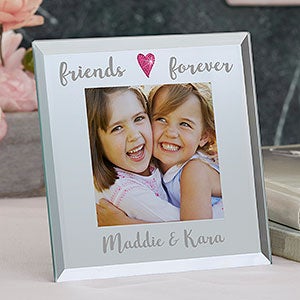 Friends Forever Personalized Heart Glass Picture Frame