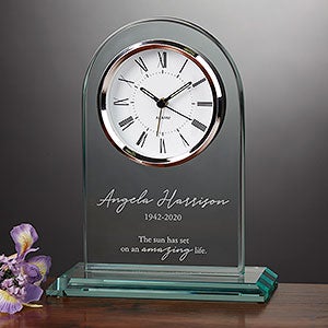 In Memory Engraved Glass Clock