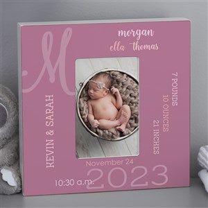Modern All About Baby Girl Personalized 4x6 Box Frame - Vertical