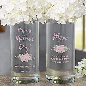 Pink Floral Personalized Mother's Day Flower Vase