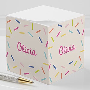 Colorful Sprinkles Personalized Paper Note Cube