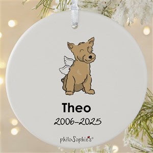 Yorkie Personalized Memorial Ornament - 1 Sided Matte